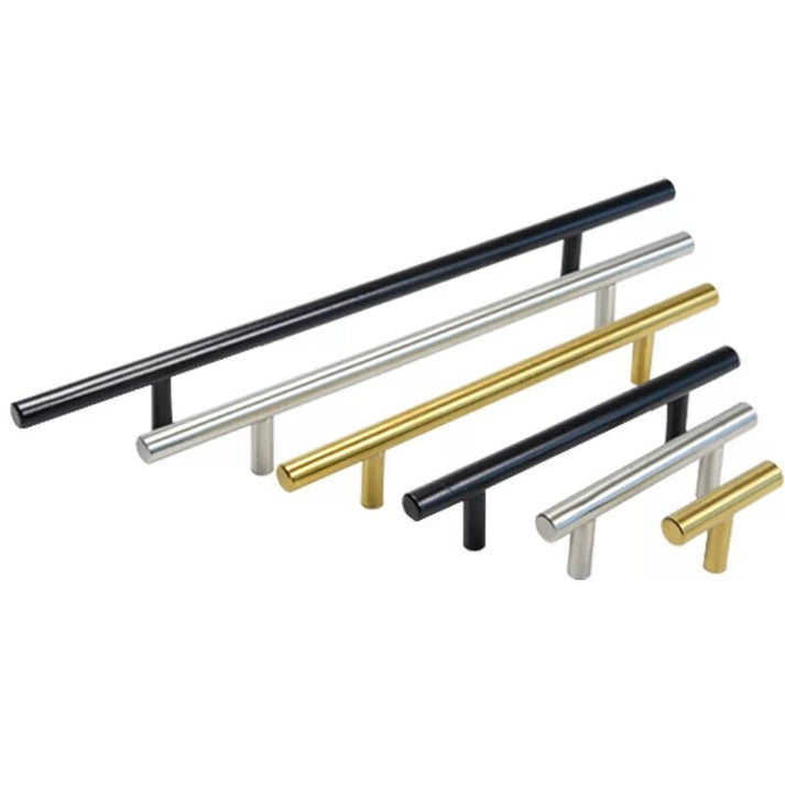 Sleek modern Cabinet Handles door pulls Matte Black Gold Or Silver Chr ...
